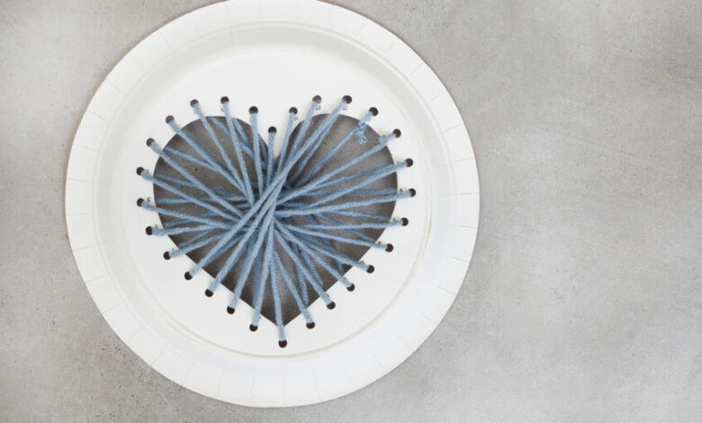 How to make a paper plate heart sewing craft | Eyethu News